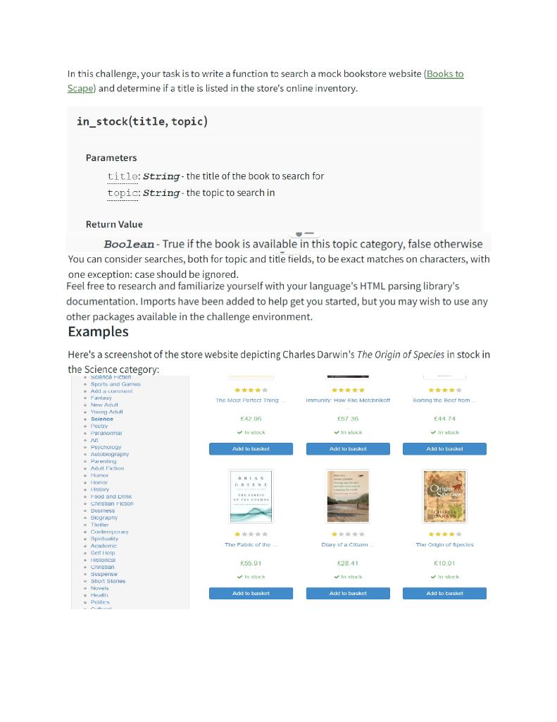Solved In this challenge, your task is to write a function | Chegg.com
