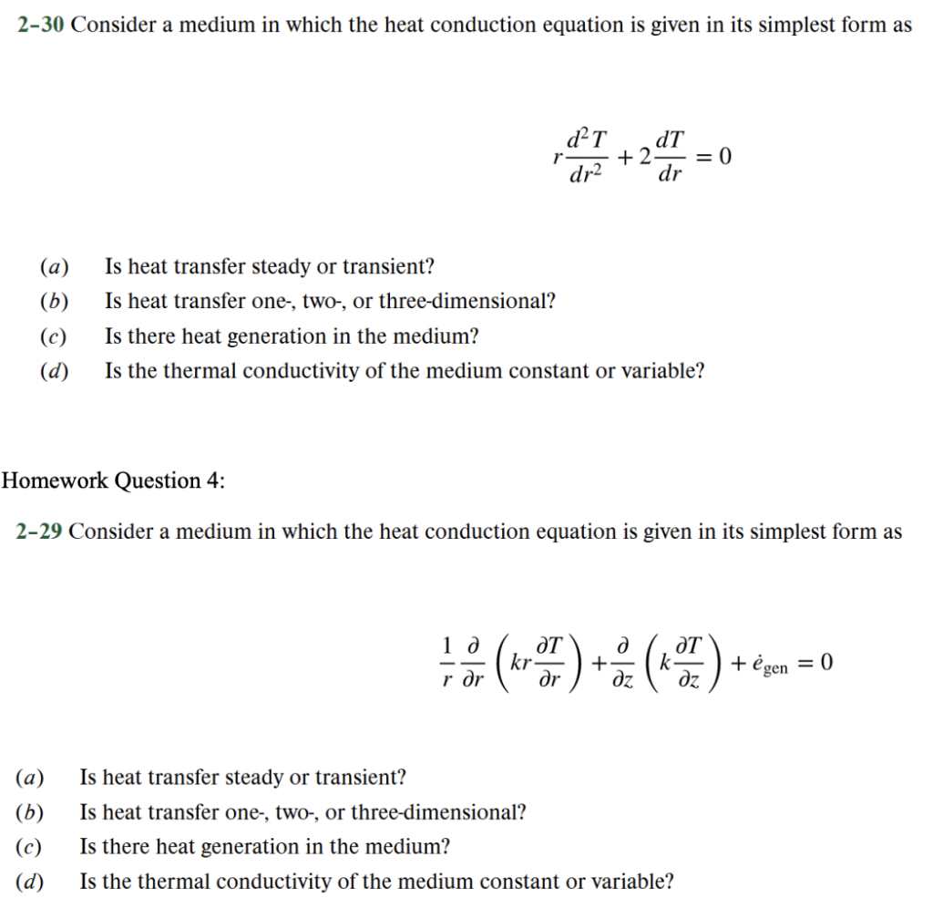 Solved 2-26 Consider a medium in which the heat conduction | Chegg.com