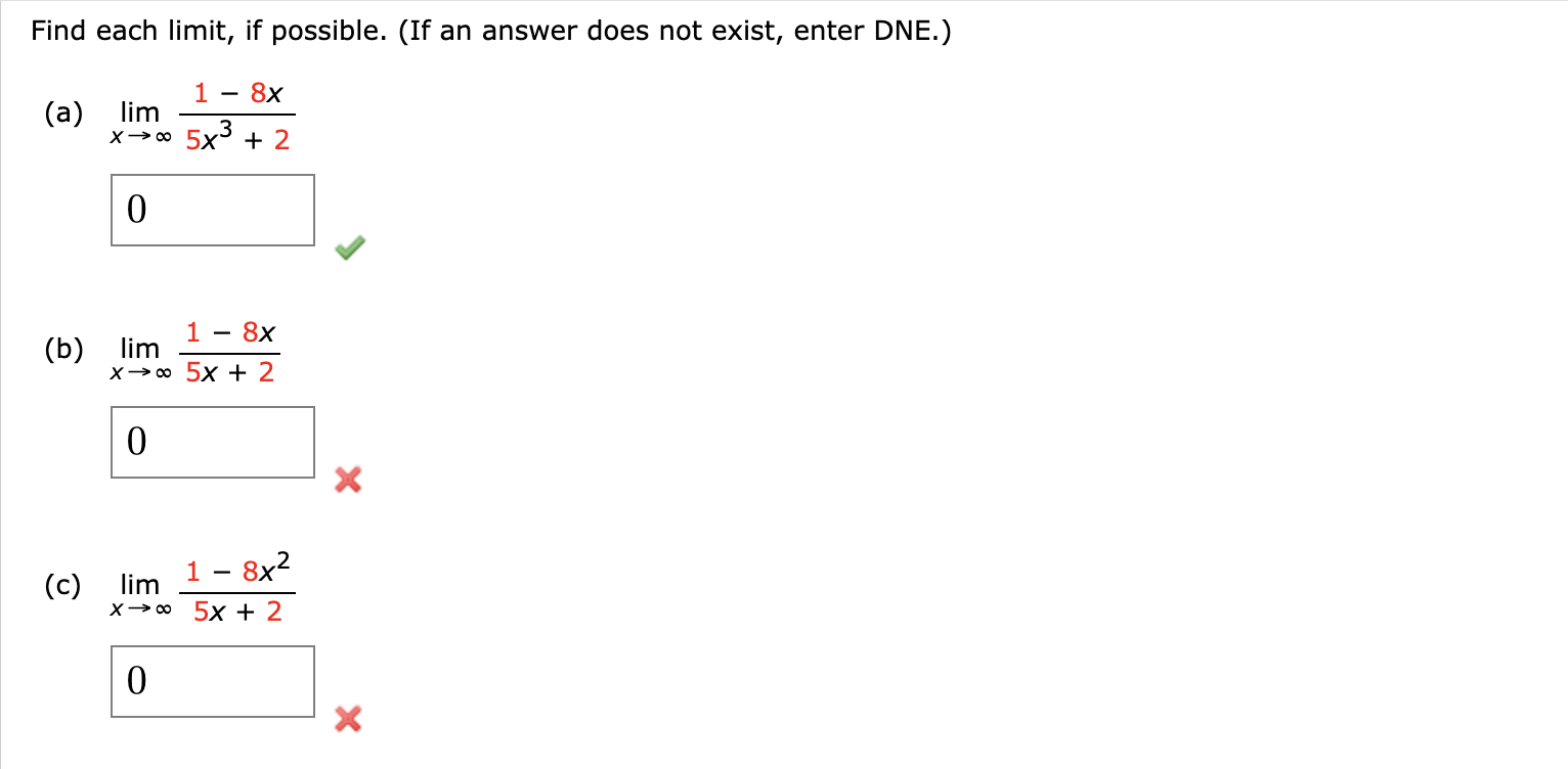 Solved Find Each Limit If Possible If An Answer Does Not