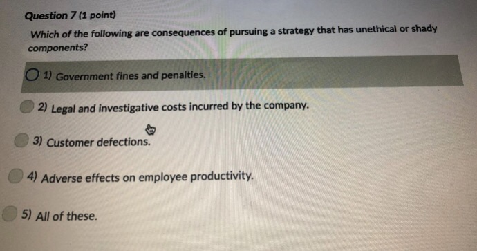 Solved Question 7 (1 point) Which of the following are | Chegg.com