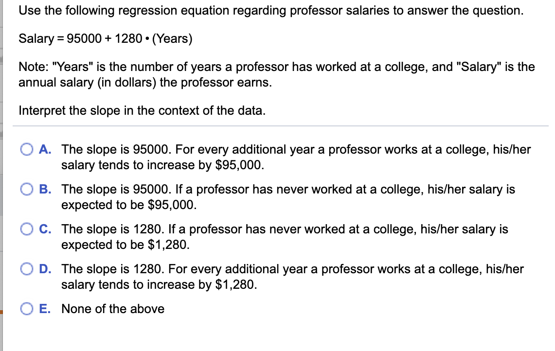 Solved Use the following regression equation regarding | Chegg.com