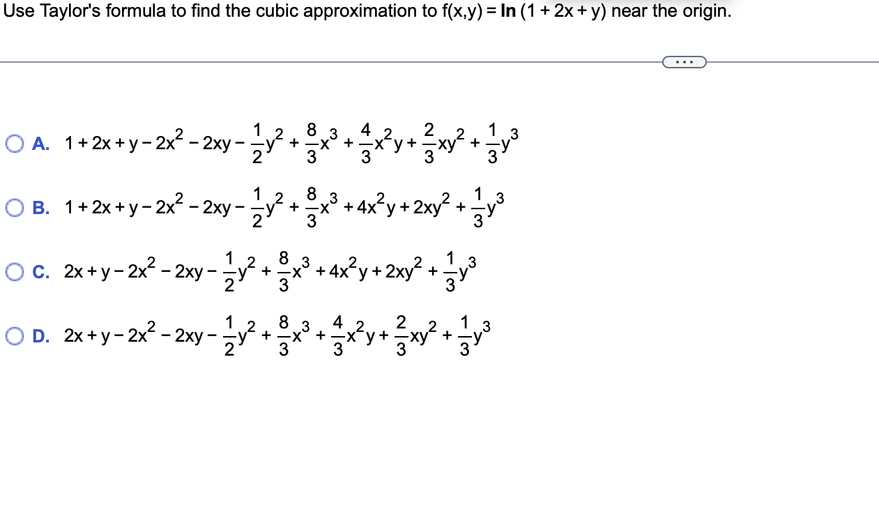 Solved Use Taylor's formula to find the cubic approximation | Chegg.com