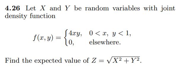Solved 4.26 Let X and Y be random variables with joint | Chegg.com