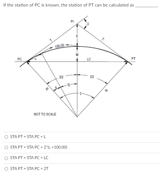 Solved If the station of PC is known, the station of PT can | Chegg.com