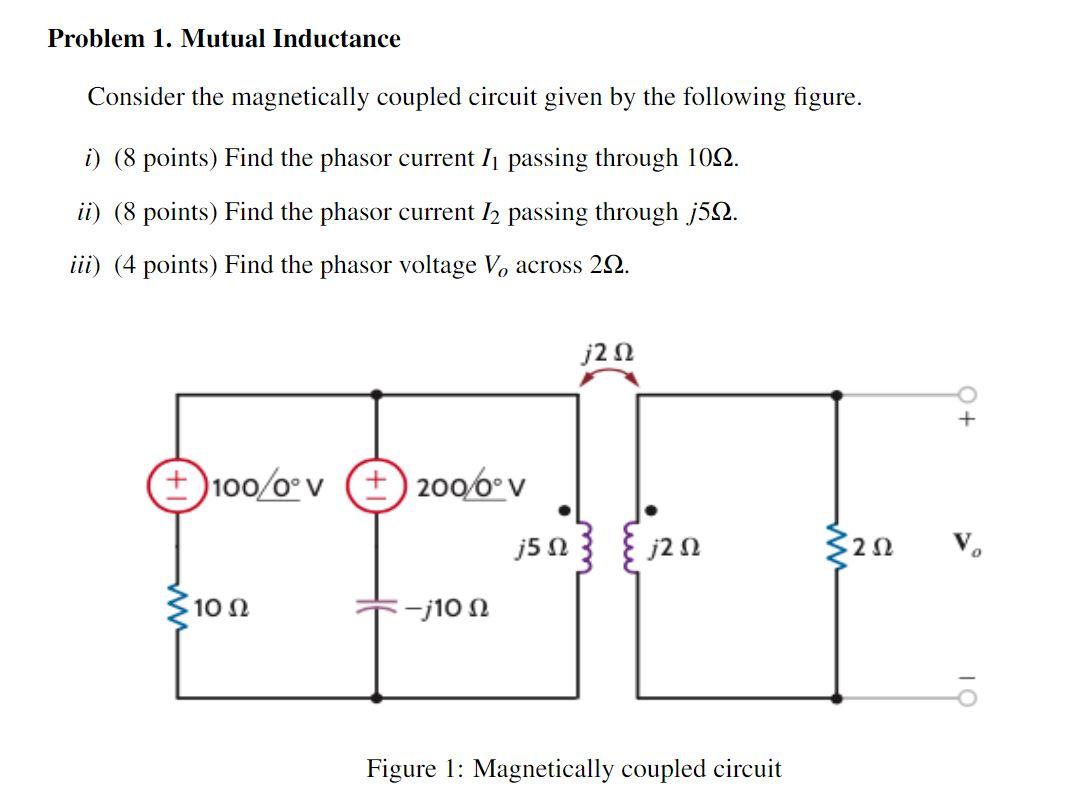 Solved Problem 1. Mutual Inductance Consider the | Chegg.com