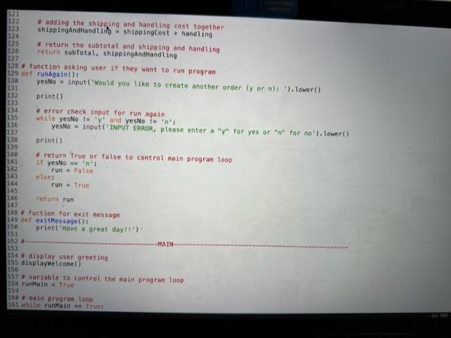 Solved 5 \# This program allows users to enter a product to | Chegg.com