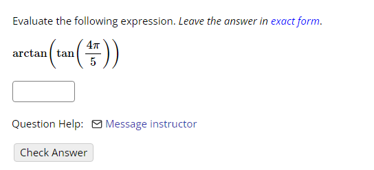 Solved Evaluate the following expression. Leave the answer | Chegg.com