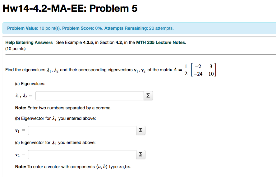 Solved Hw14-4.2-MA-EE: Problem 5 Problem Value: 10 point(s). | Chegg.com