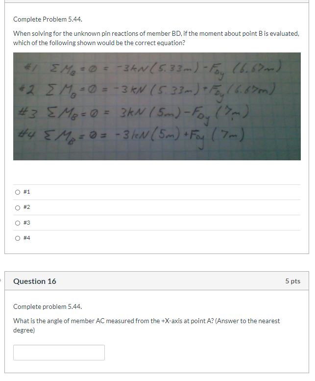Solved What is the angle of member AC measured from the | Chegg.com
