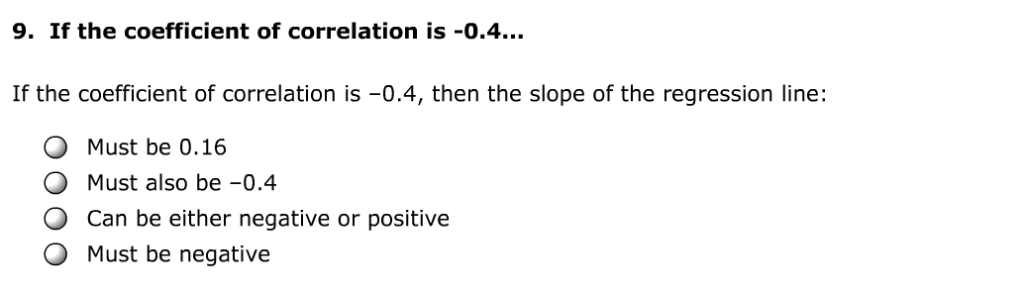Solved 9. If the coefficient of correlation is-0.4 If the | Chegg.com