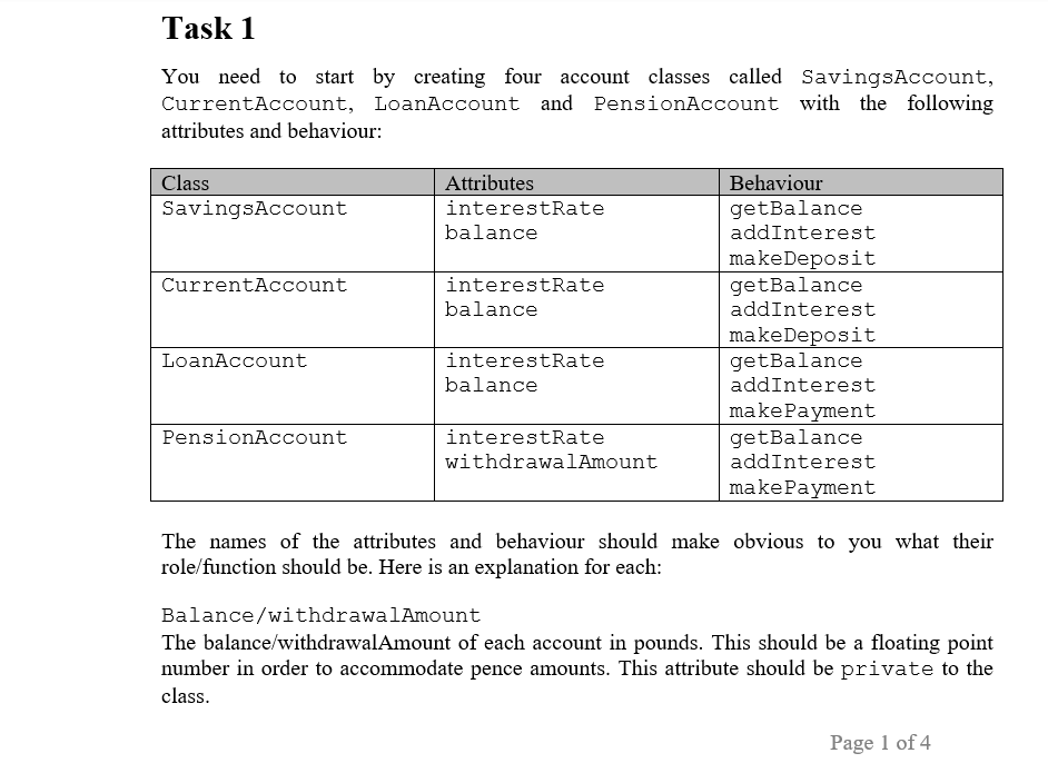 Solved struggling with java assesmentTask 1You need to start | Chegg.com