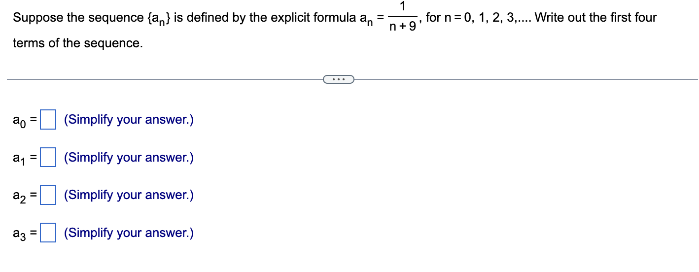Solved Suppose the sequence {an} is defined by the explicit | Chegg.com