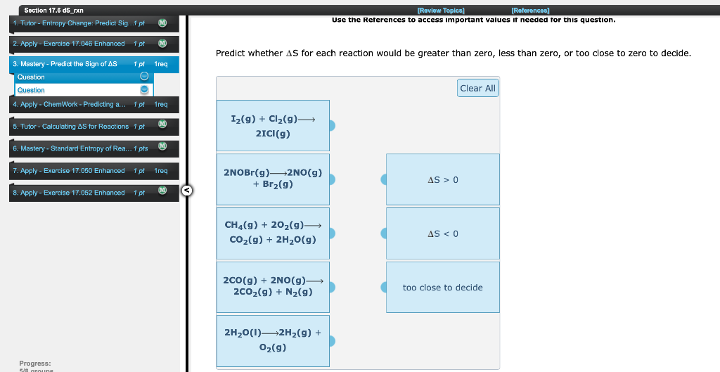Solved Section 17.6 ds_rxn 1. Tutor - Entropy Change: | Chegg.com