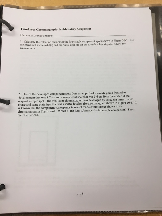 Solved Thin-Layer Chromatography Prelaboratory Assignment | Chegg.com
