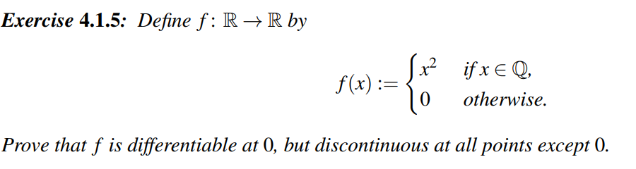 Solved Exercise 4.1.5: Define f : R ! R by f (x) := (x 02 if | Chegg.com