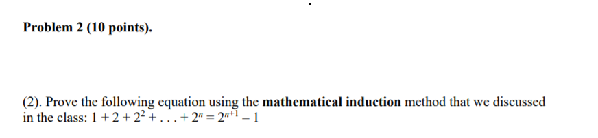 Solved Problem 2 (10 points). (2). Prove the following | Chegg.com