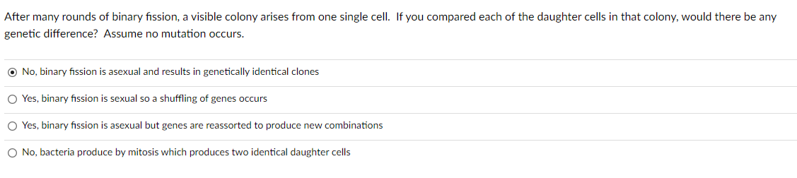 Solved After many rounds of binary fission, a visible colony | Chegg.com