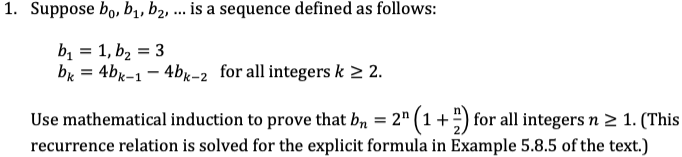 Solved Suppose b0,b1,b2,… is a sequence defined as follows: | Chegg.com
