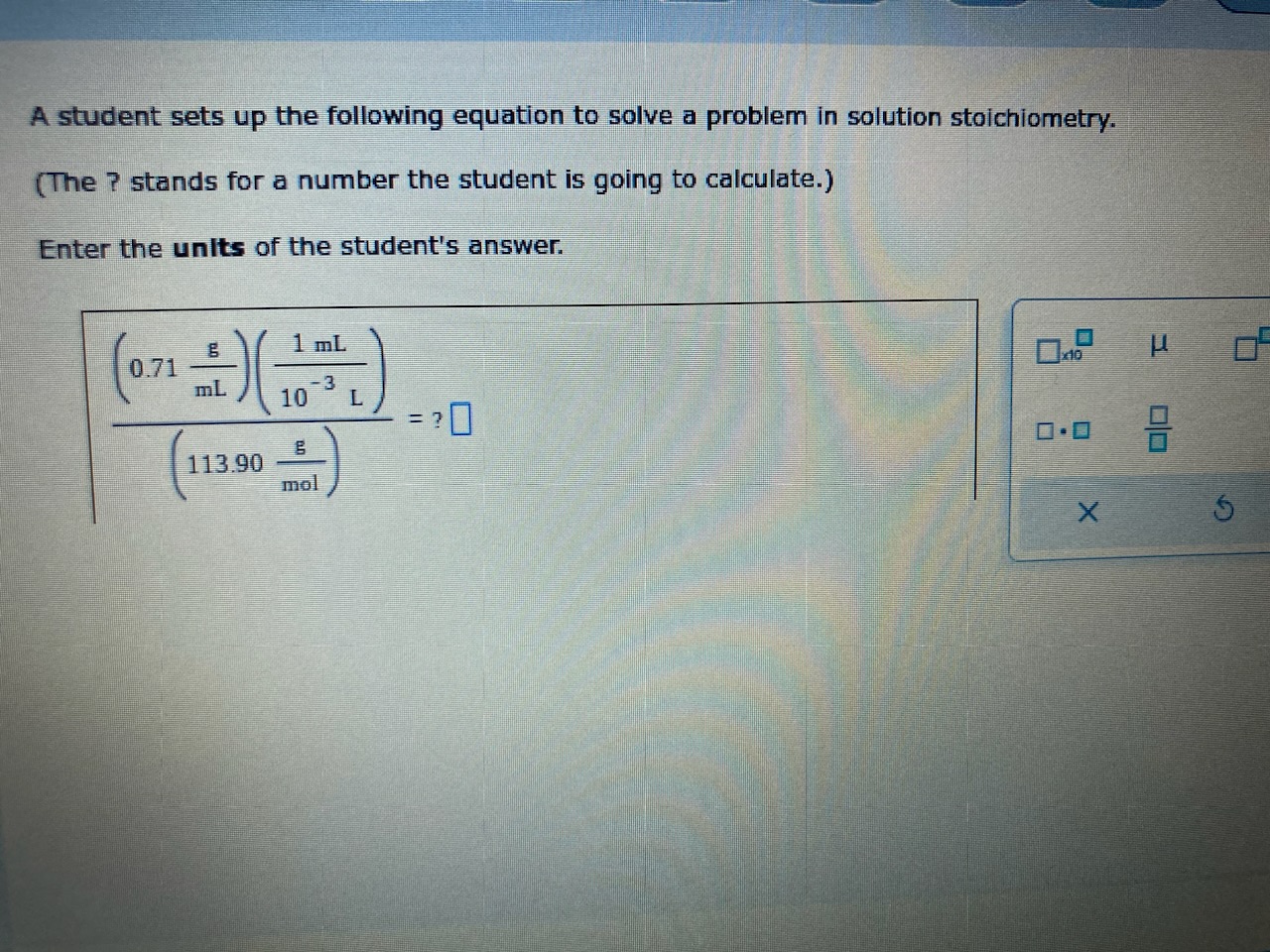 Solved A student sets up the following equation to solve a | Chegg.com