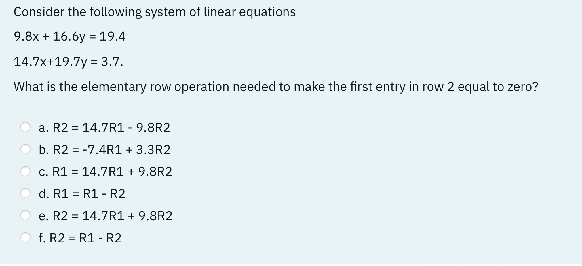 Solved Consider the following system of linear equations | Chegg.com