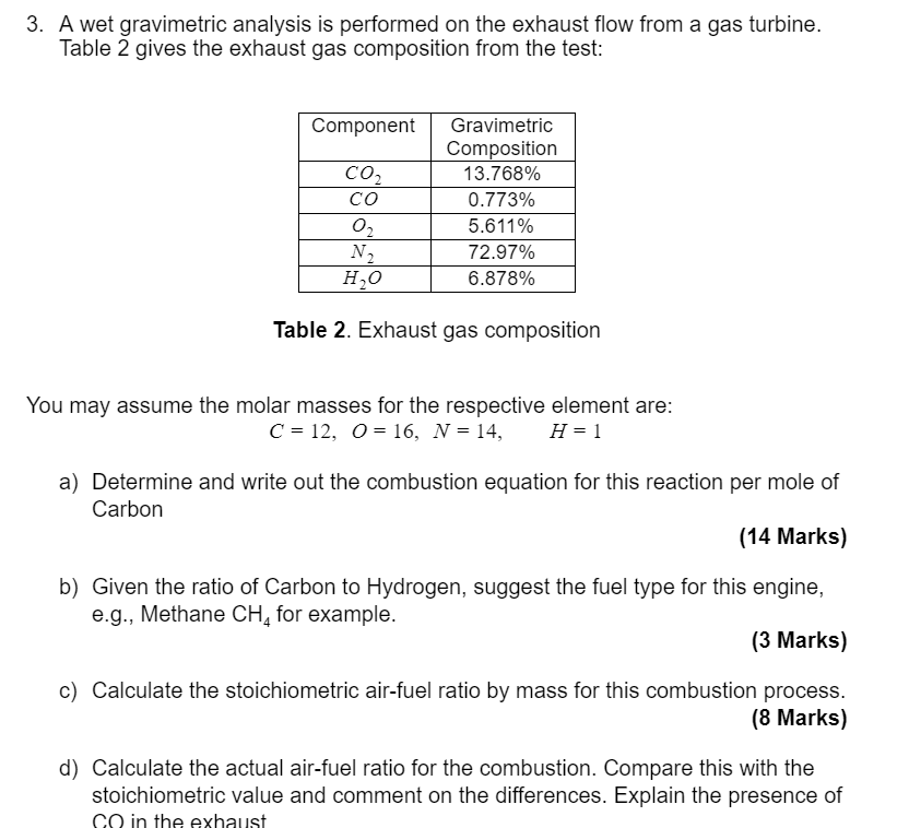 3. A wet gravimetric analysis is performed on the | Chegg.com
