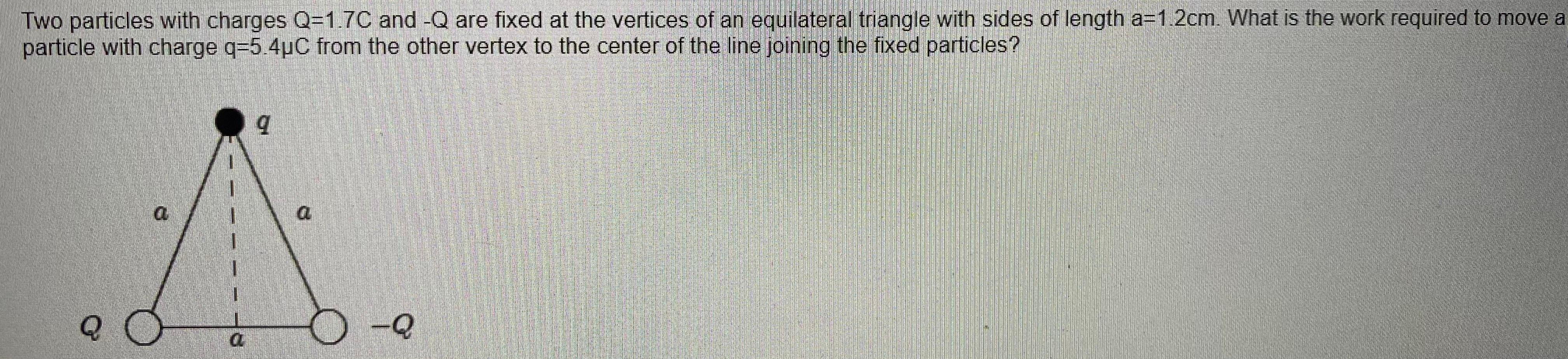 Solved Two particles with charges Q=1.7C and -Q are fixed at | Chegg.com