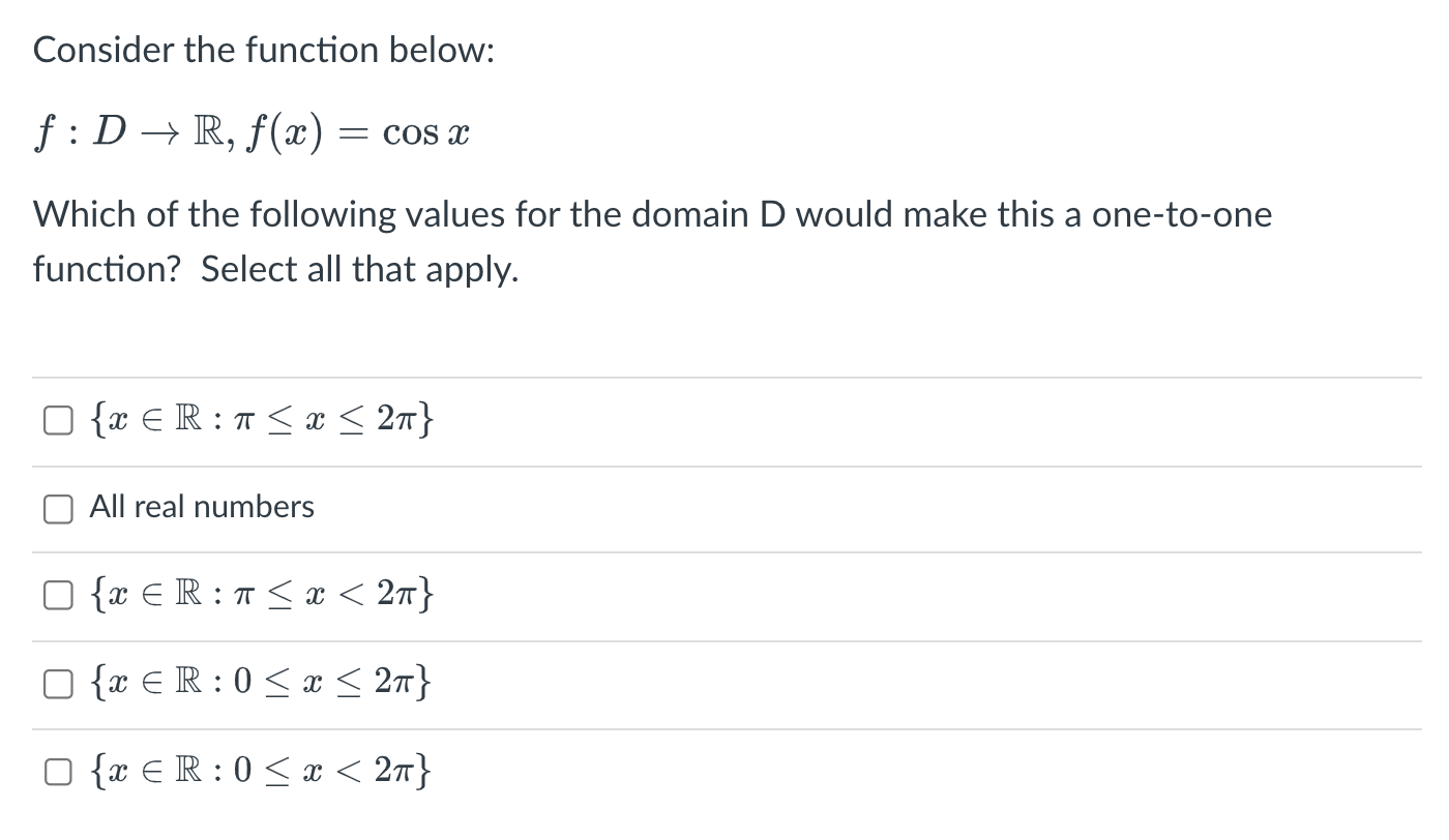 Solved If a function f:A→B has a well-defined inverse, which | Chegg.com