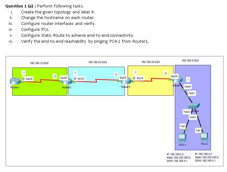 Solved Question 1 (a) : Perform following tasks. i. Create | Chegg.com