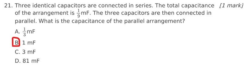 Solved 21. Three identical capacitors are connected in | Chegg.com
