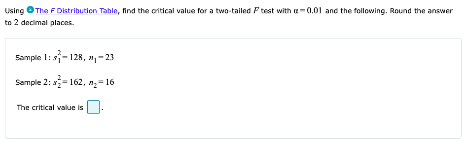 Solved Using 9 The F Distribution Table, find the critical | Chegg.com