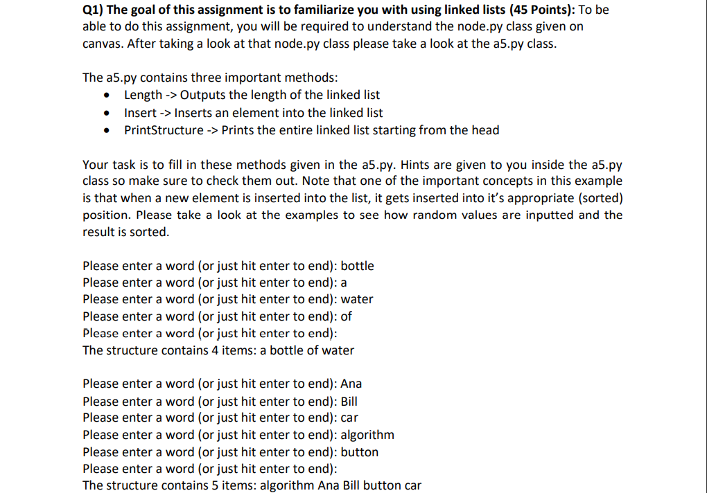 Solved Q1) The goal of this assignment is to familiarize you | Chegg.com