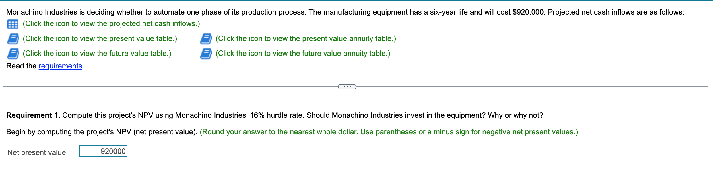 Solved (Click the icon to view the projected net cash | Chegg.com