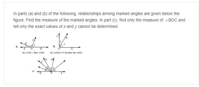 Solved for a) it says m(angle AOB)=1/3 the angle measurement | Chegg.com