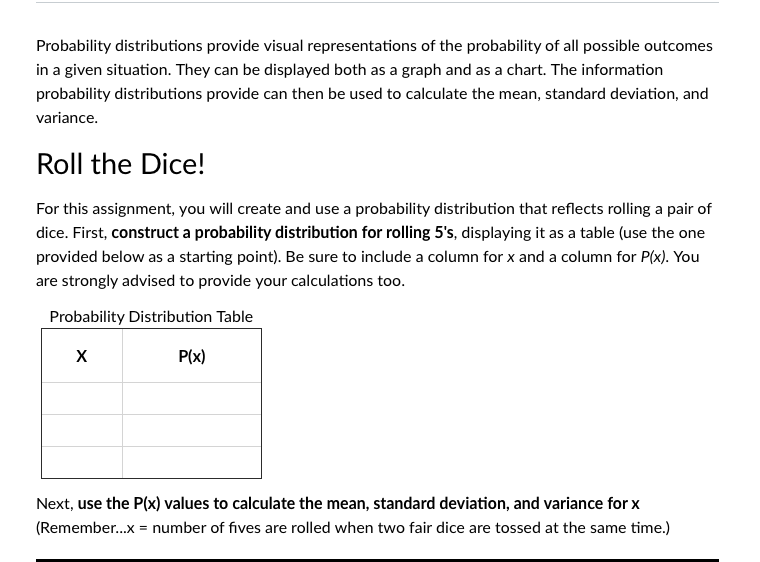 Solved Probability distributions provide visual | Chegg.com
