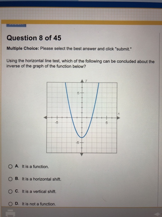Solved Question 8 of 45 Multiple Choice: Please select the | Chegg.com