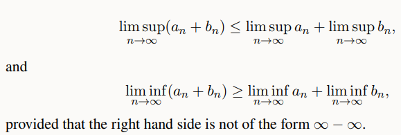 Solved n>00 lim sup(an + bn) lim inf an + lim inf br, n-> | Chegg.com