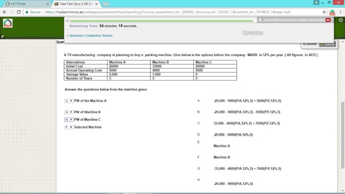 Solved O HCT Ports CSecure https/ assessment.ids 309986 | Chegg.com