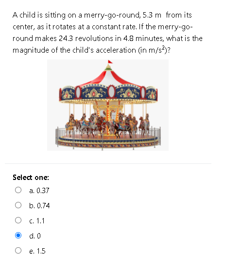Solved A child is sitting on a merry-go-round, 5.3 m from | Chegg.com
