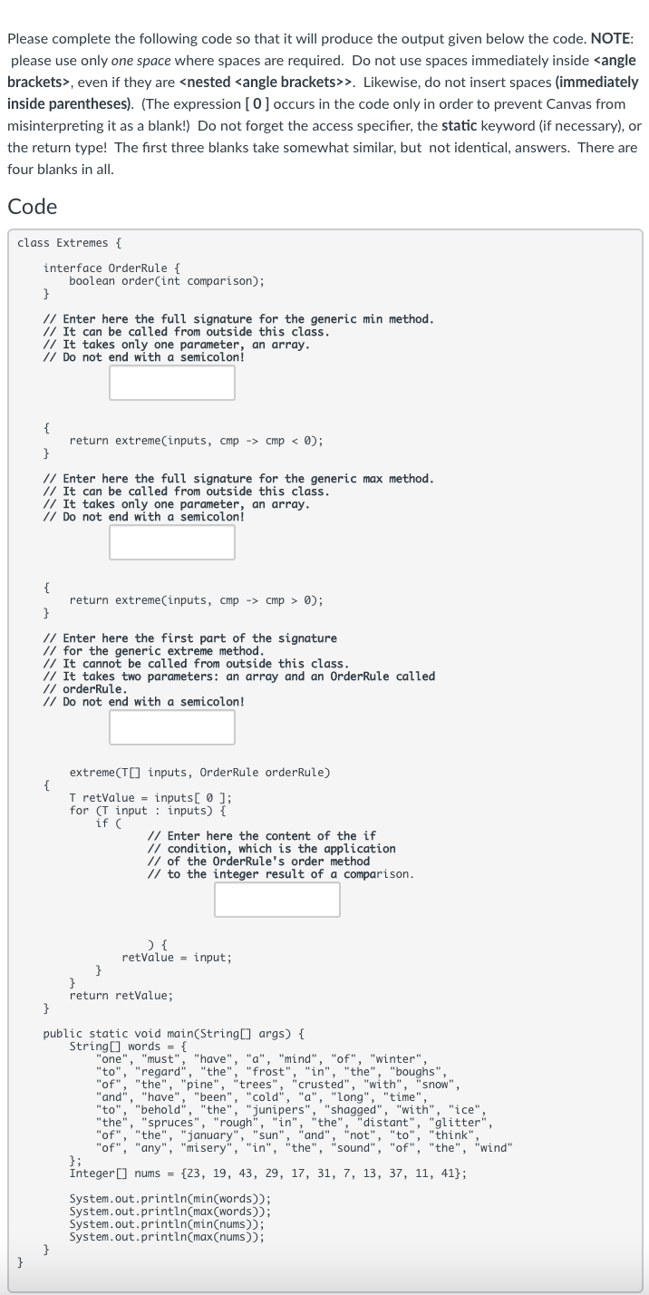 Solved Please complete the following code so that it will | Chegg.com