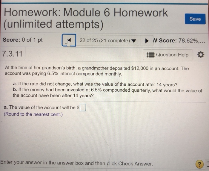 Solved Homework Module 6 Homework Unlimited Attempts Save