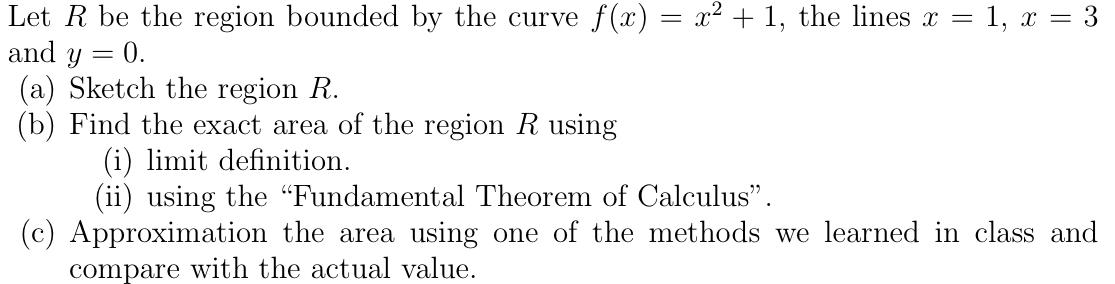Solved Let R be the region bounded by the curve f(x)=x2+1, | Chegg.com