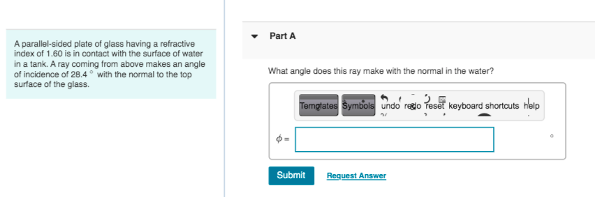 Solved A parallel-sided plate of glass having a refractive | Chegg.com