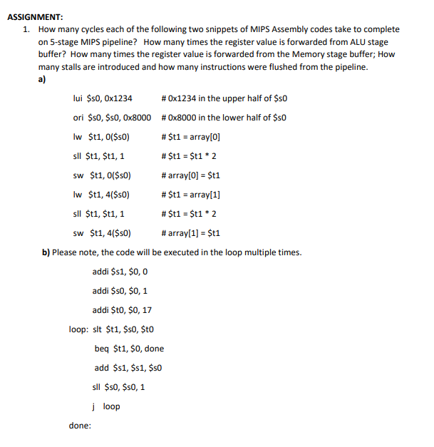 Solved SSIGNMENT: 1. How many cycles each of the following | Chegg.com ...