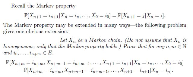 Solved Recall the Markov property The Markov property may be | Chegg.com
