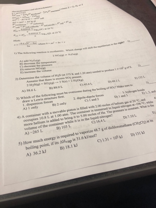 Solved red,anode red where o-ax' bx e 1) The following | Chegg.com