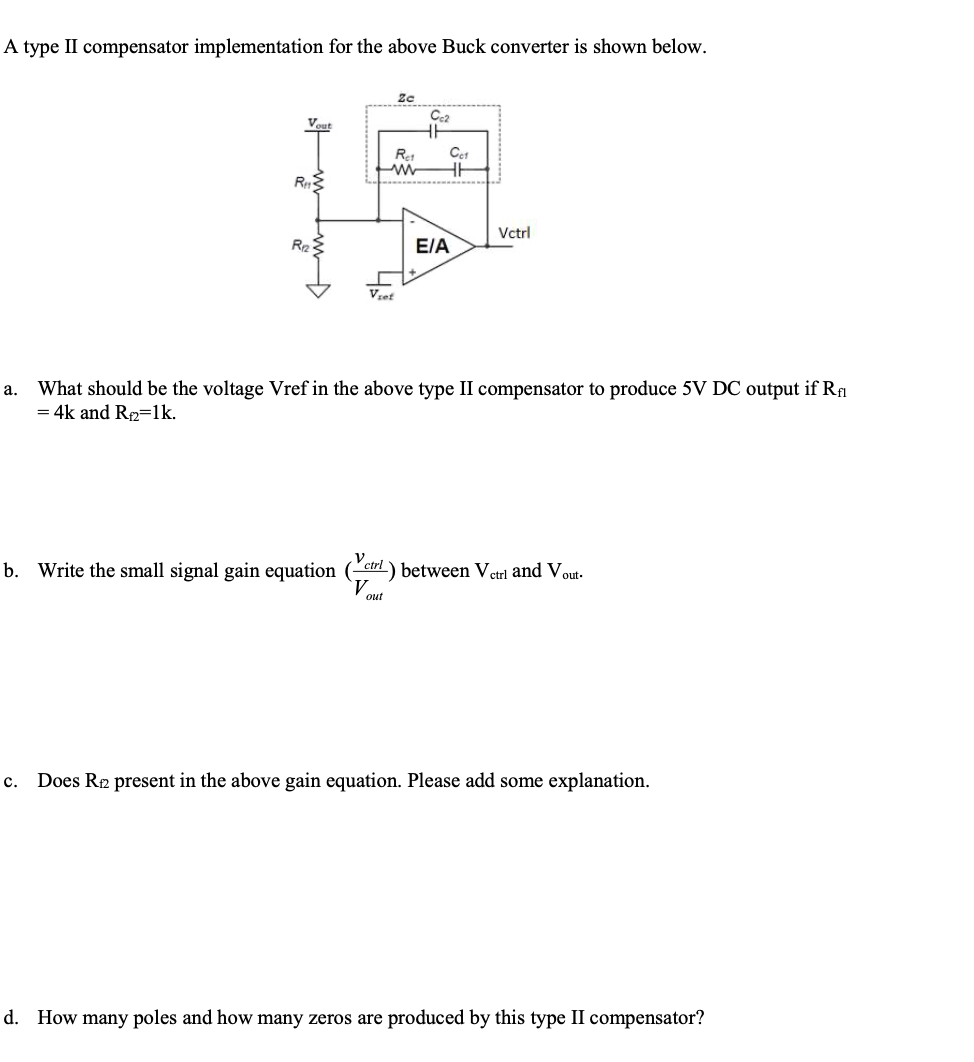 Solved A type II compensator implementation for the above | Chegg.com