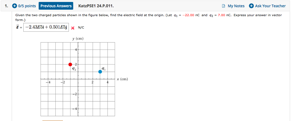 Solved 0/5 points KatzPSE1 24.P.01 1 . My Notes Ask Your | Chegg.com Solved 0/5 points KatzPSE1 24.P.01 1 . My Notes Ask Your | Chegg.com