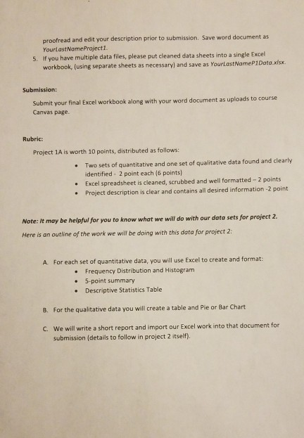 Math 146-Statistics Data Selection Project 1 Goals | Chegg.com