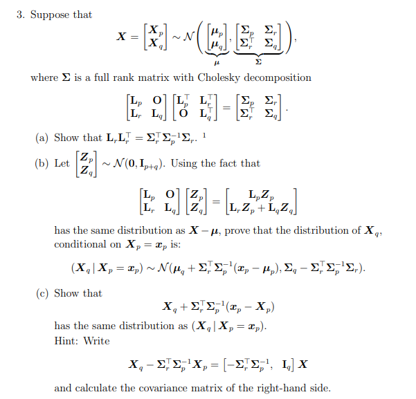 Solved 3. Suppose that x---(BE) where is a full rank matrix | Chegg.com