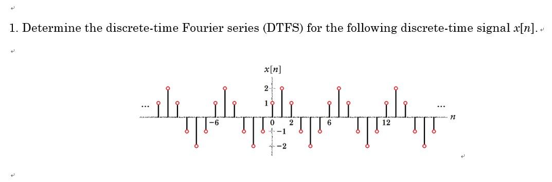 Solved 1. Determine the discrete-time Fourier series (DTFS) | Chegg.com
